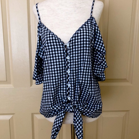 Fifteen Twenty | Tops | Off Shoulder Button Down Top | Poshmark